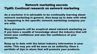 7 network marketing secrets to boost your self confidence | PPTX