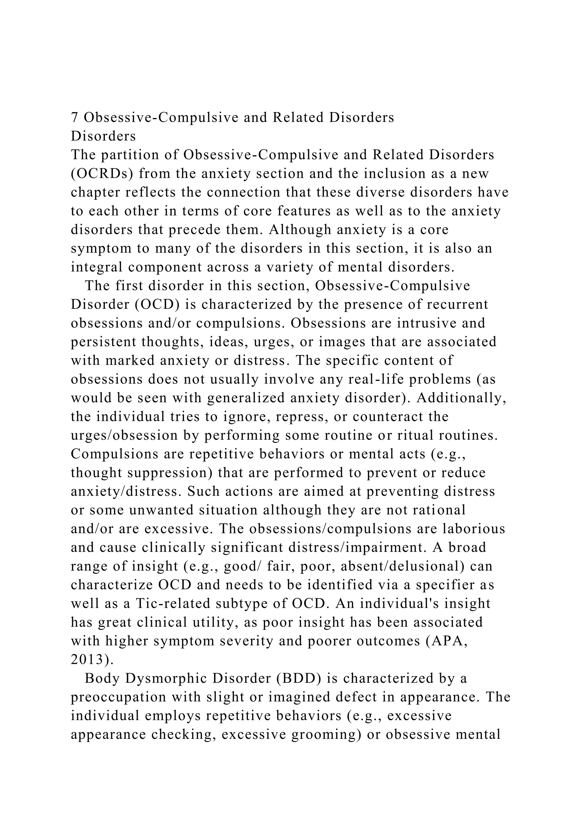 7 Obsessive-Compulsive and Related DisordersDisordersThe parti.docx