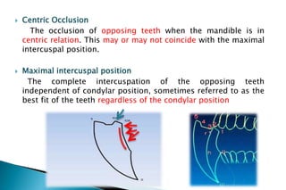 occlusion/jaw relation/ centric registeration 4th year tripoli | PPTX