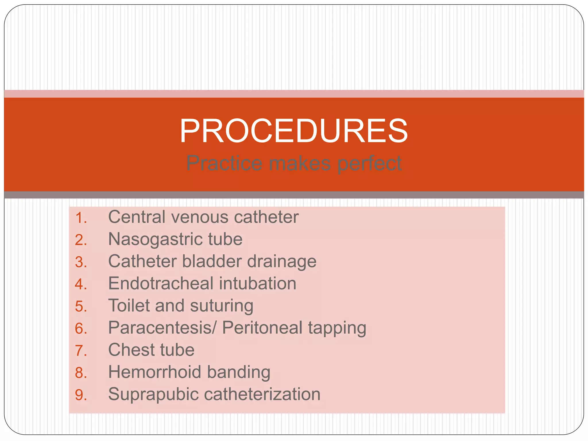 Bedside Procedure | PPTX