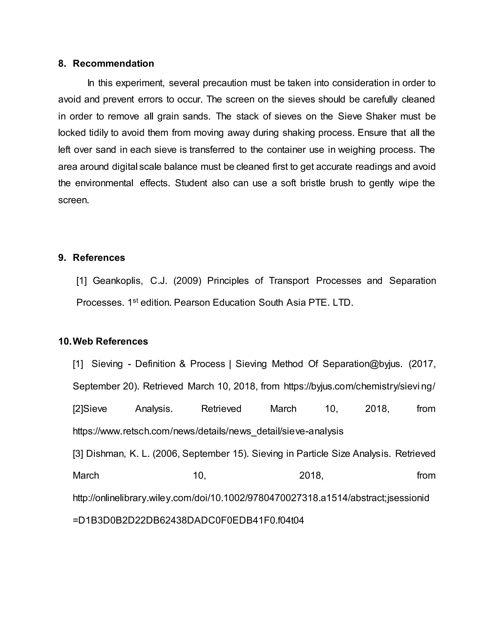 Sieving Final Report | DOCX
