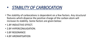 Reaction Intermediate-Carbocation | PPTX
