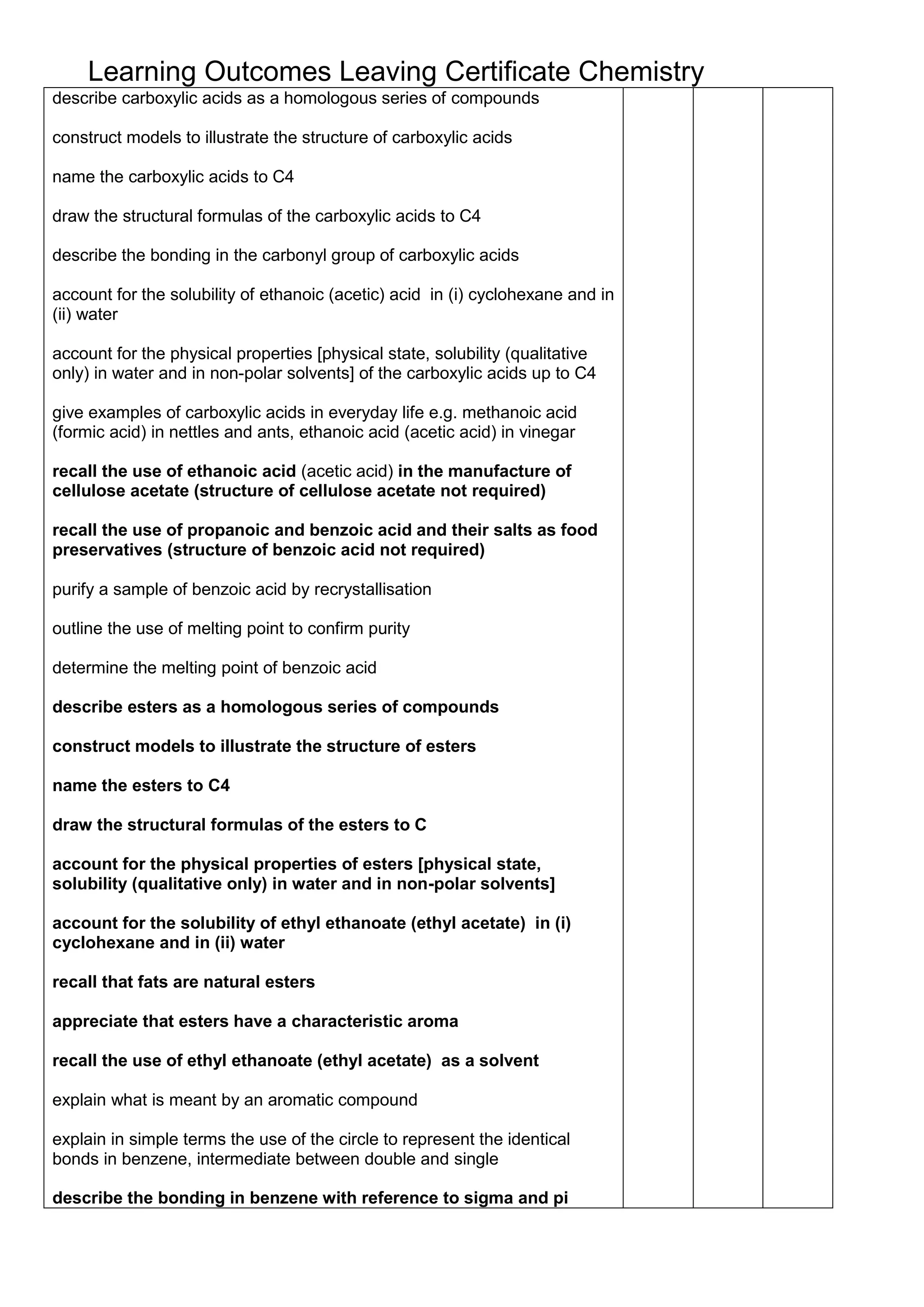 7 organic chemistry learning outcomes | PDF