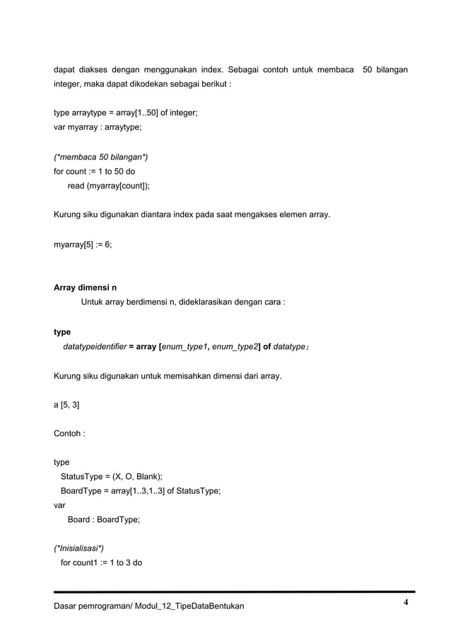 Dasar Pemrograman materi kuliah | PDF