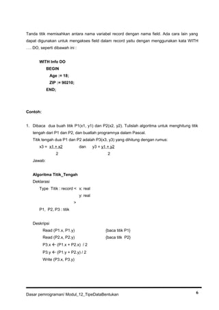 Dasar Pemrograman materi kuliah | PDF
