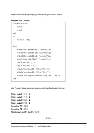 Dasar Pemrograman materi kuliah | PDF