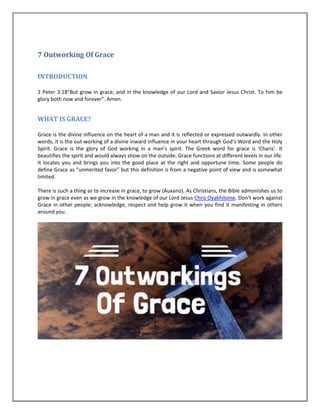 7 Outworking Of Grace | PDF
