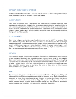 7 Outworking Of Grace | PDF