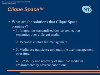 Owen Thomas - Introducing Clique Space | PDF