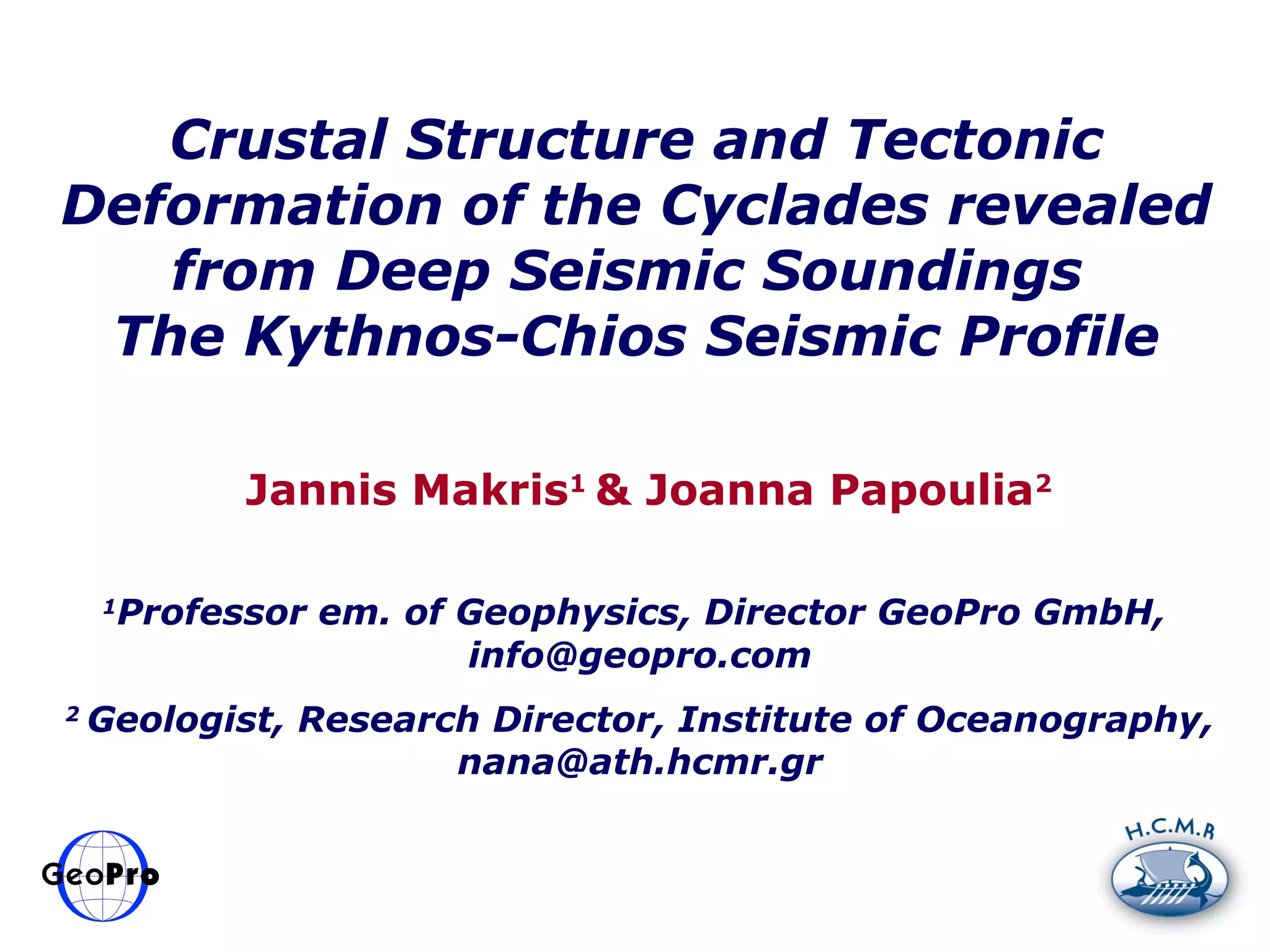 Crustal Structure And Tectonic Deformation Of The Cyclades Revealed