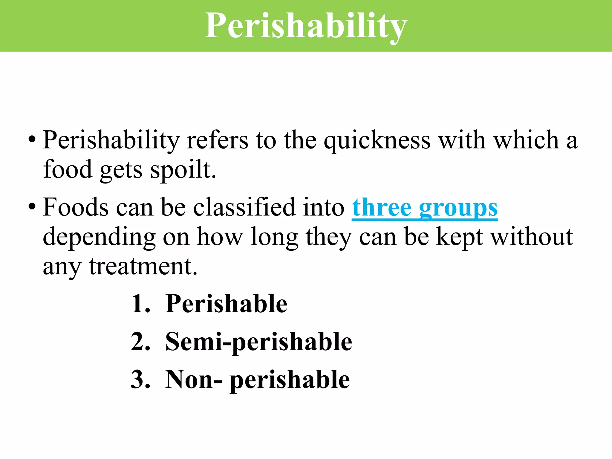 Perishable Foods.pptx | Healthy Cooking and Eating | Food & Drink