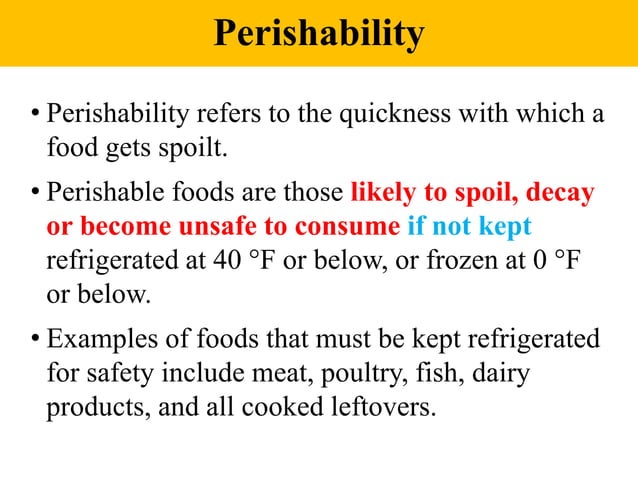 Perishable Foods.pptx | Healthy Cooking and Eating | Food & Drink