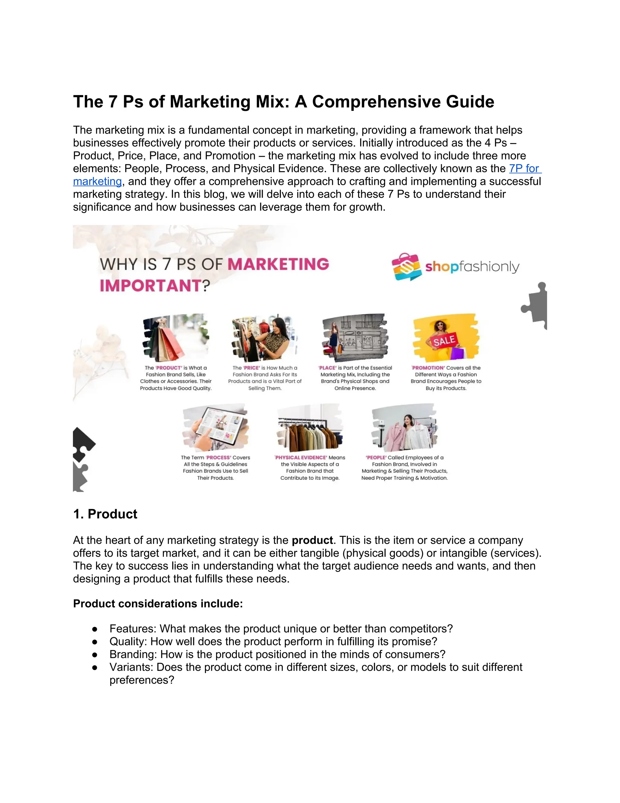 The 7 Ps of Marketing Mix: A Comprehensive Guide | DOCX