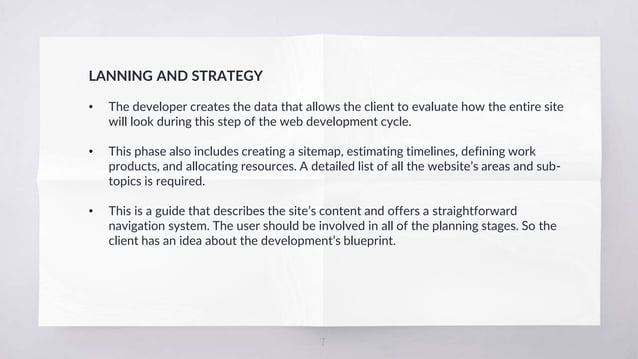 7 phases of web development. | PPTX