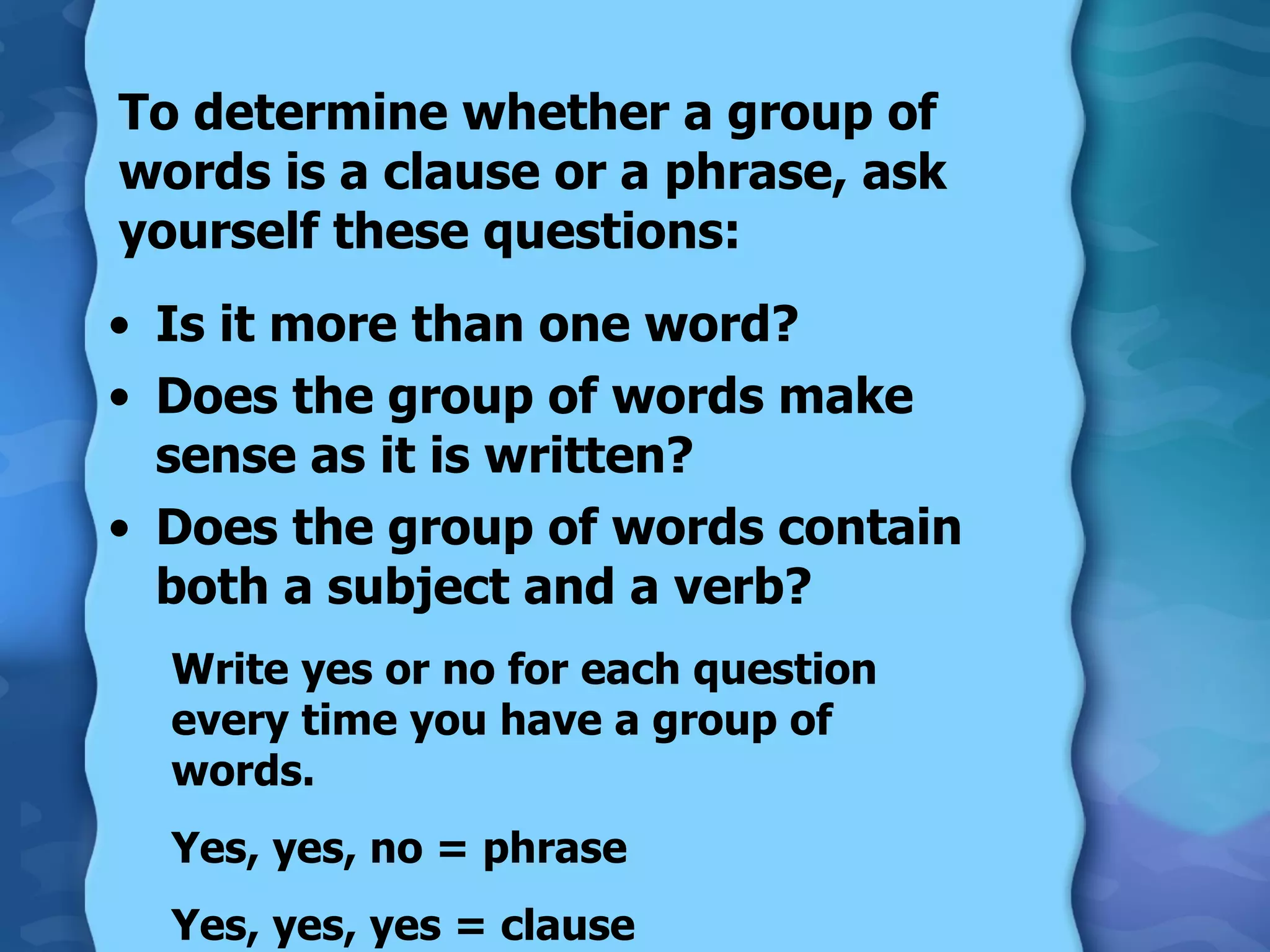 7 Phrase Vs Clause | PPT