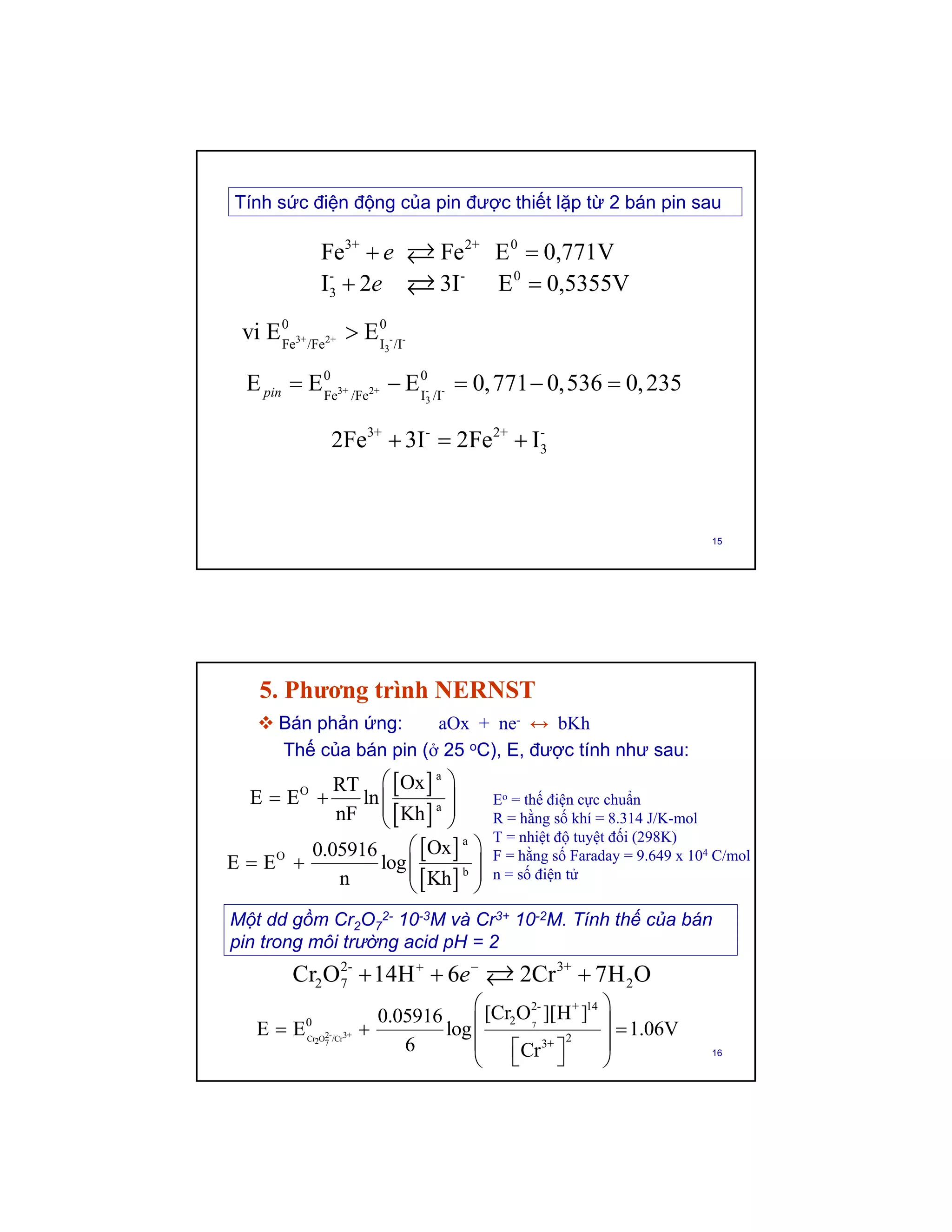 Pin dien hoa va the dien cuc | PDF