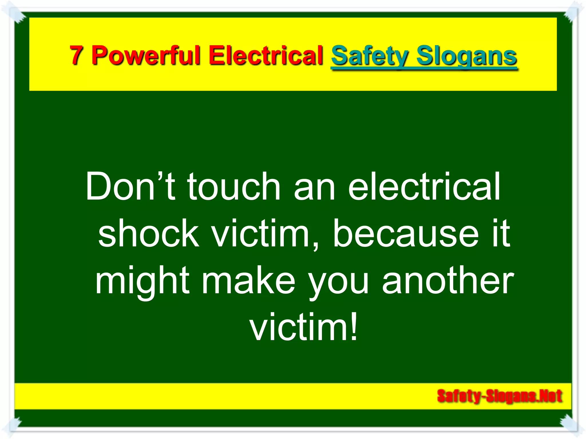 7 powerful electrical safety slogans | PDF