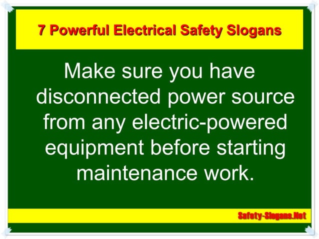 7 powerful electrical safety slogans | PDF