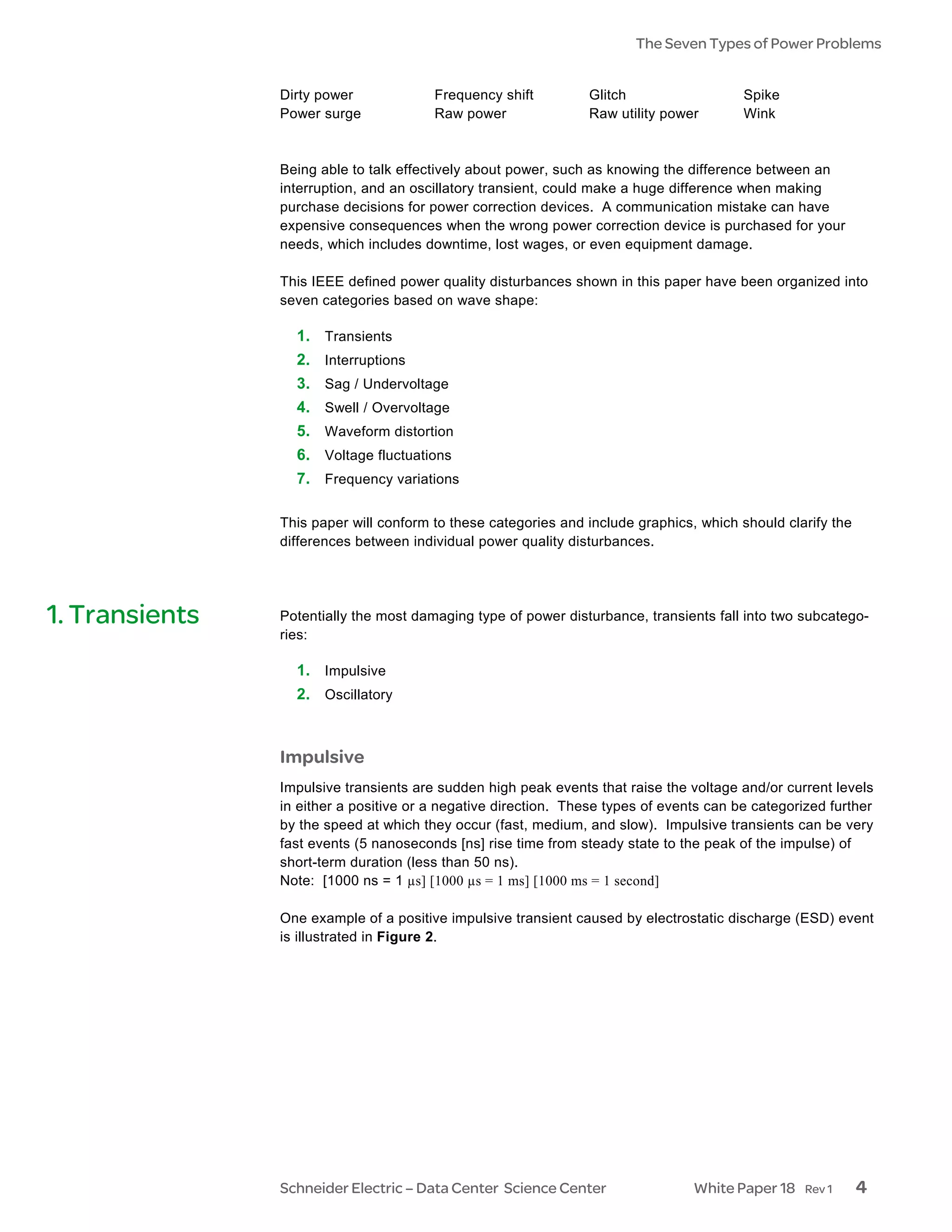 The 7 types of Power Problems | PDF
