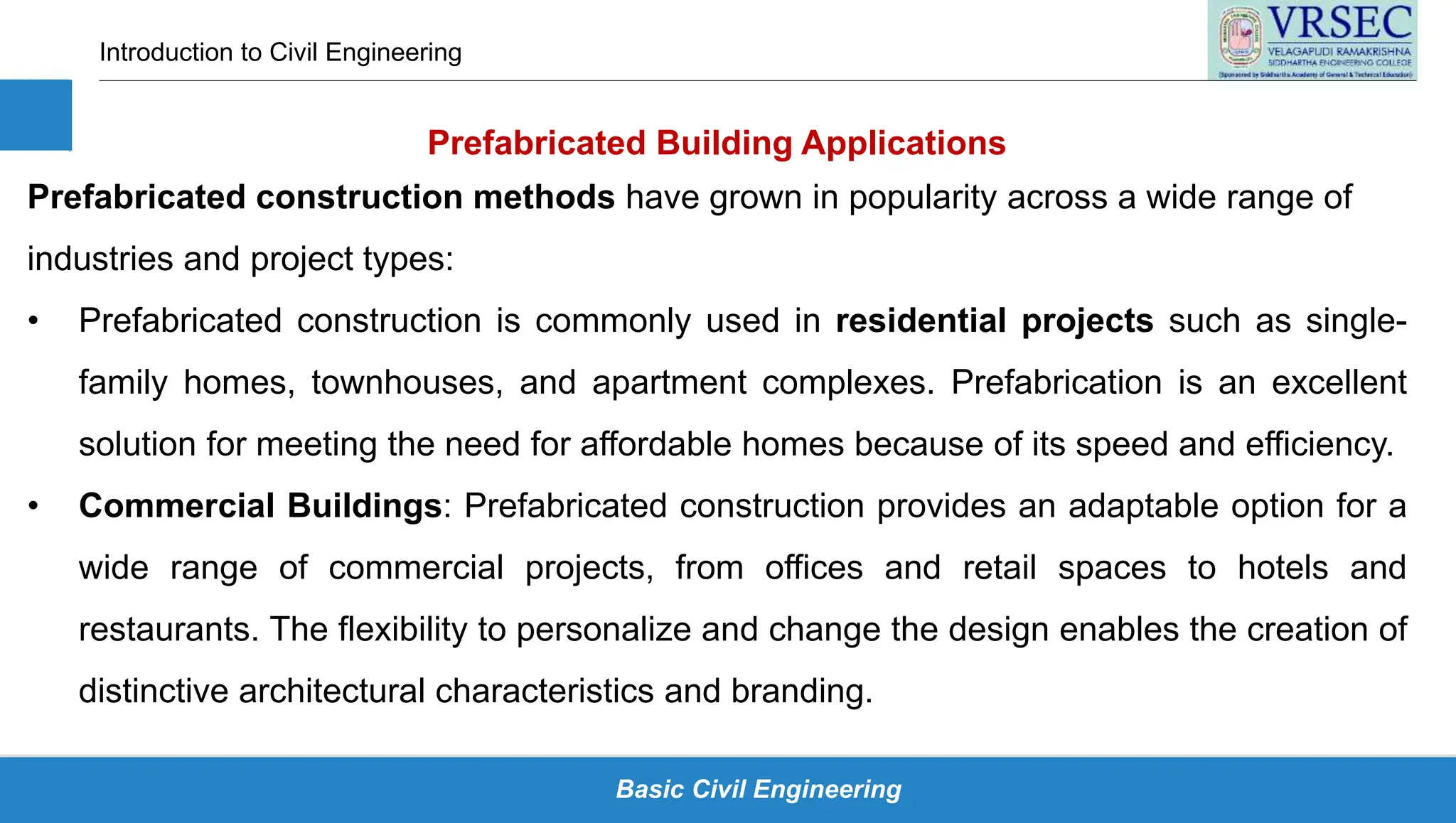prefabricated construction techniques and methods | PPTX