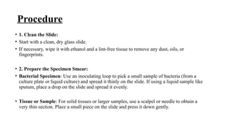 Preparation of Slide - Microbiology for Lab Technicians | PPTX