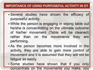 Purposeful activity in occupational Therapy | PPTX