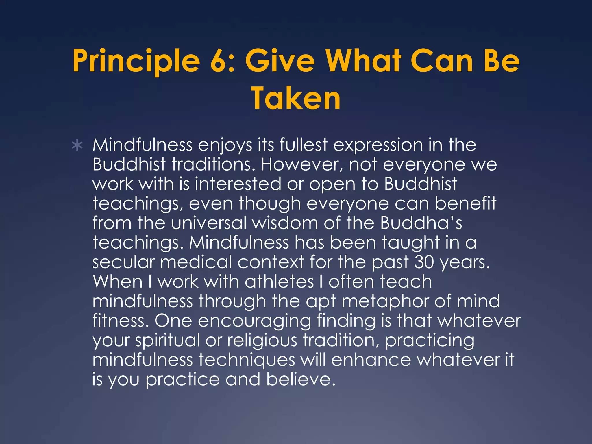 7 Principles of Mindfulness-Based Psychotherapy | PPTX