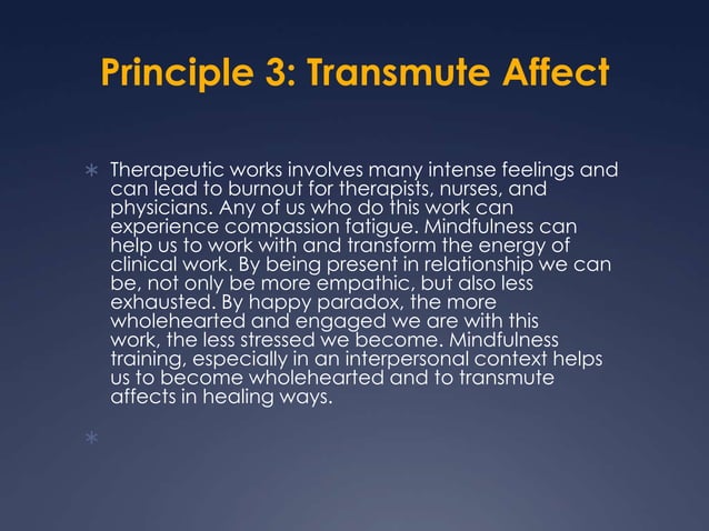 7 Principles of Mindfulness-Based Psychotherapy | PPTX