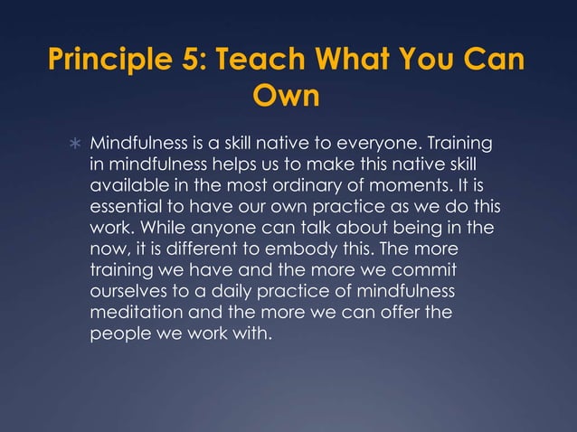 7 Principles of Mindfulness-Based Psychotherapy | PPTX