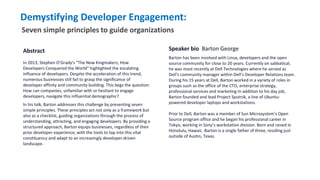 Demystifying Developer Engagement: Seven simple principles to guide ...