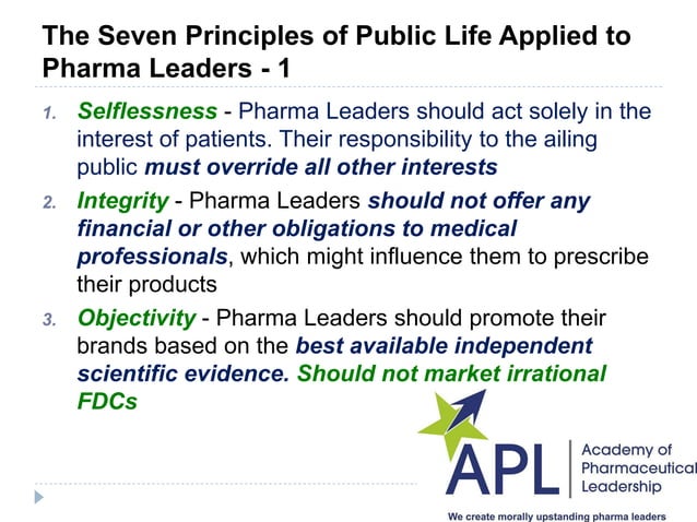Seven Principles of Public Life for Pharma Leaders | PPSX