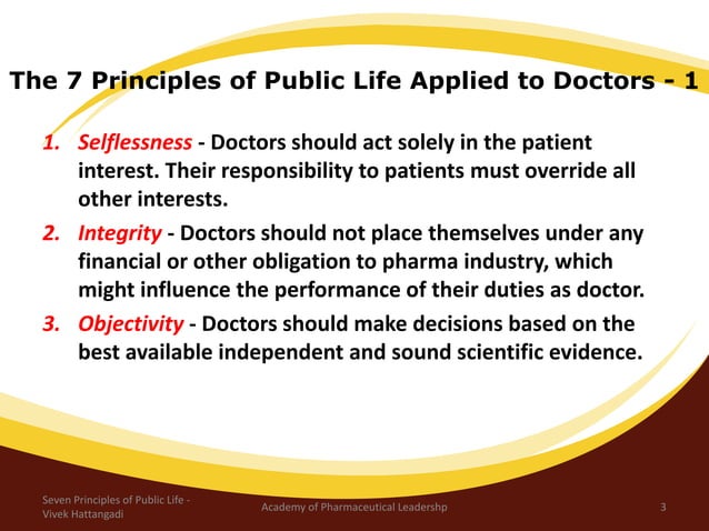Seven Principles of Public Life for Pharma Leaders | PPSX