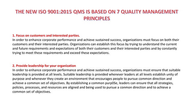 7 principles of quality management | PPTX