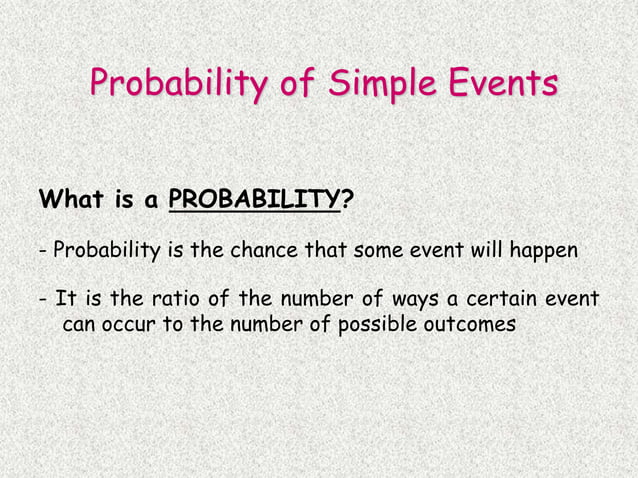 probability | PPT | Physics | Science