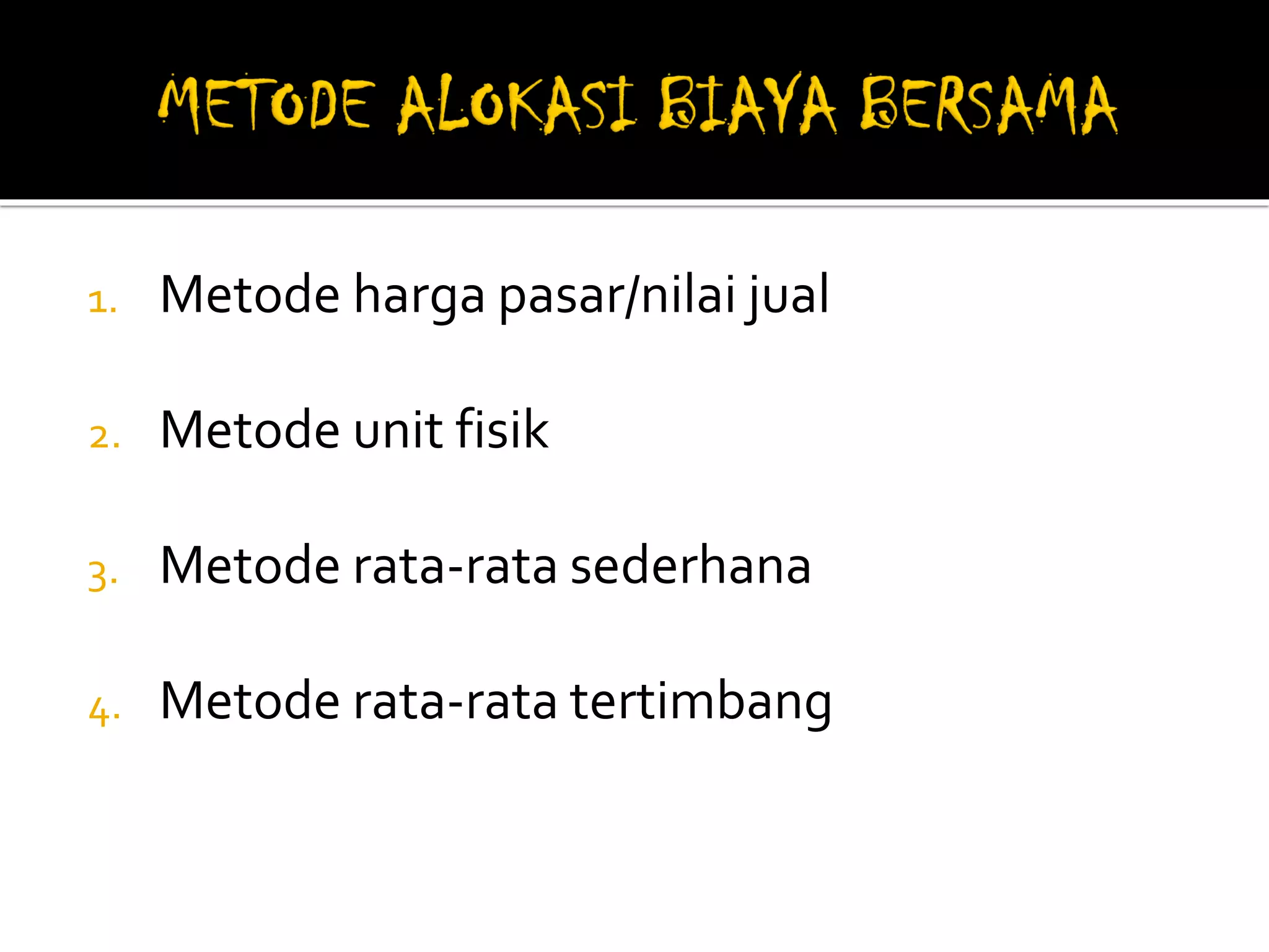 Produk bersama dan produk sampingan | PDF