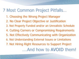 Project Management Success: The 7 Pitfalls Every Project Should Avoid | PDF