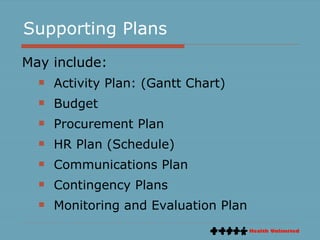 9 Project Supporting Plans (short course) | PPT