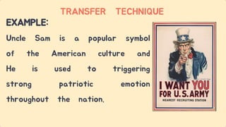 Transfer Propaganda Examples Uncle Sam