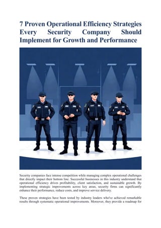 7 Proven Operational Efficiency Strategies Every Security Company ...