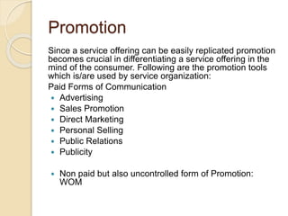 7 p's of service marketing | PPTX