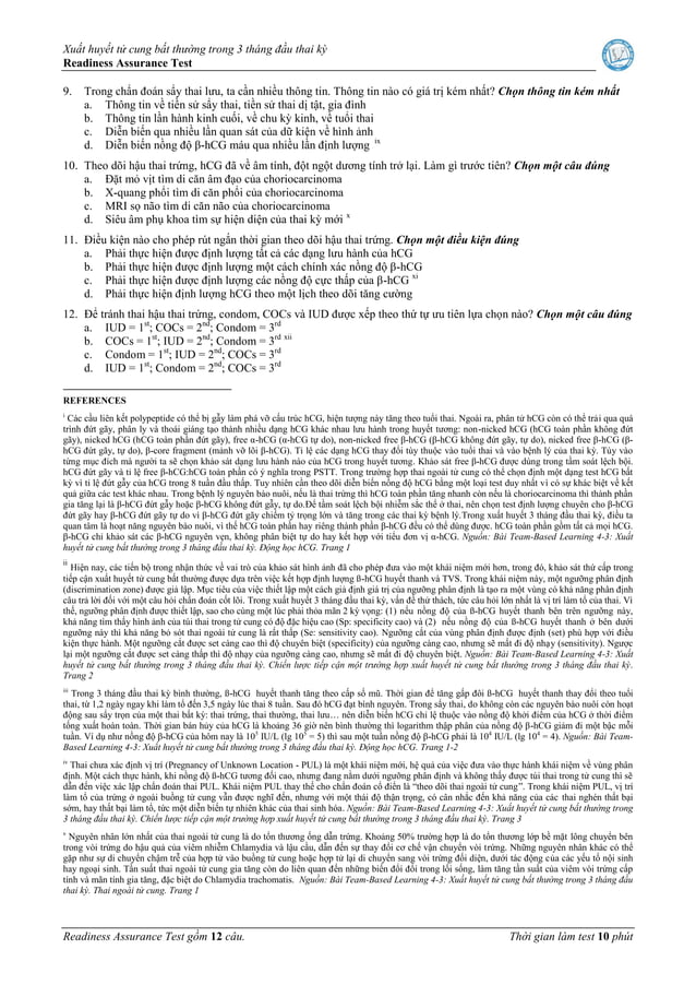 TRẮC NGHIỆM XUẤT HUYẾT TỬ CUNG BẤT THƯỜNG TRONG 3 THÁNG ĐẦU THAI KỲ (1) | PDF