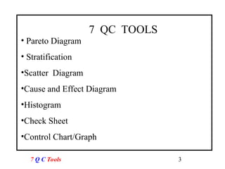 7QC Tools ppt with description of all the 7QC. | PPT