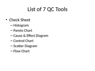 7 QC Tools for Quality Control and Problem Solving in Industry | PPTX