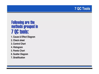 7QC TOOLS PPT for automobile industry with example | PPTX