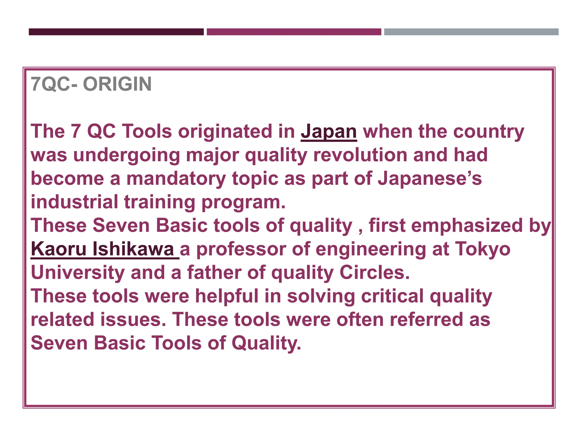 7 QC Tools ppt for presentation for training purpose | PPT