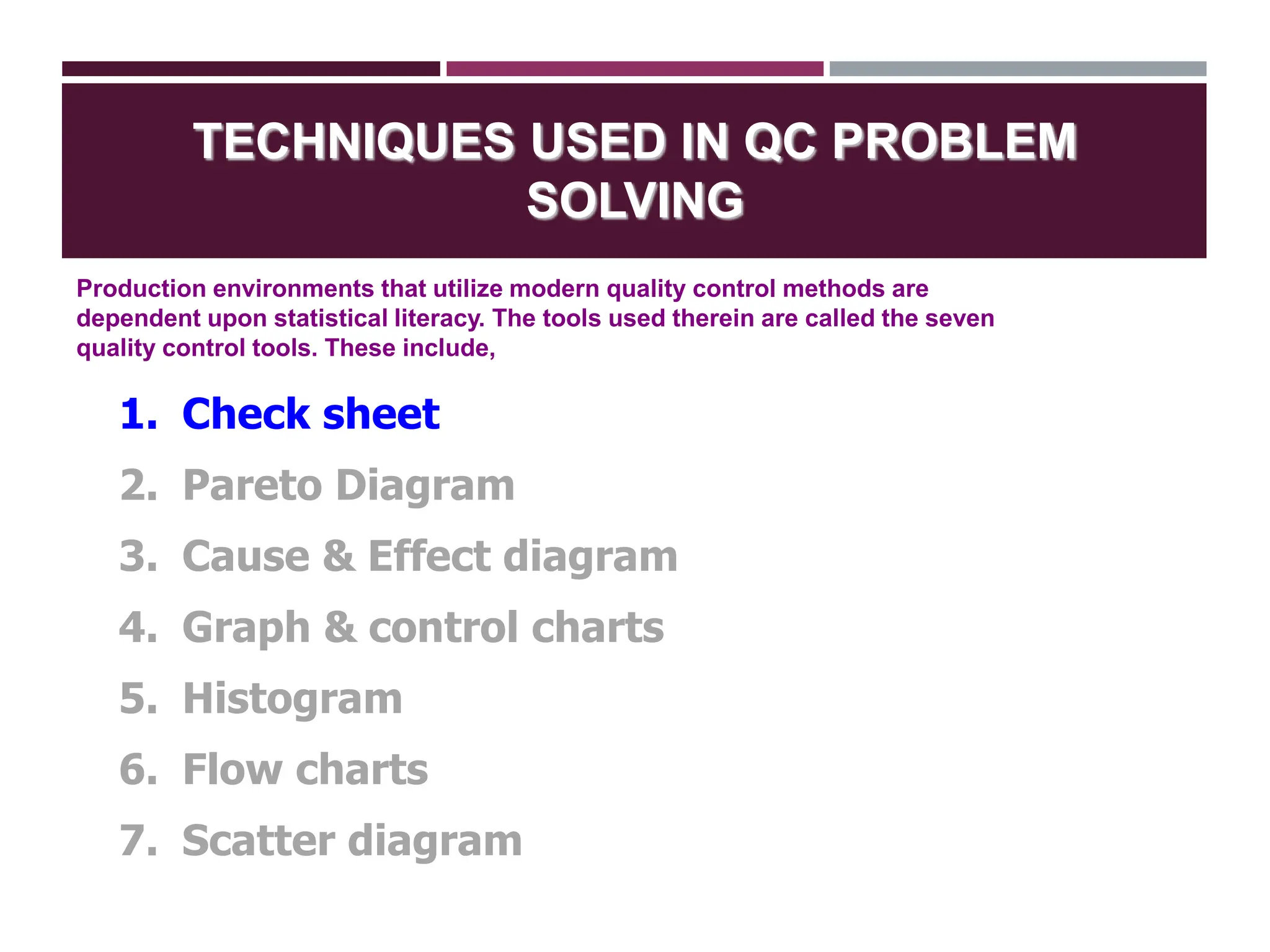 7 QC Tools ppt for presentation for training purpose | PPT