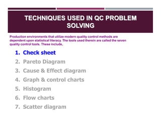 7 QC Tools ppt for presentation for training purpose | PPT