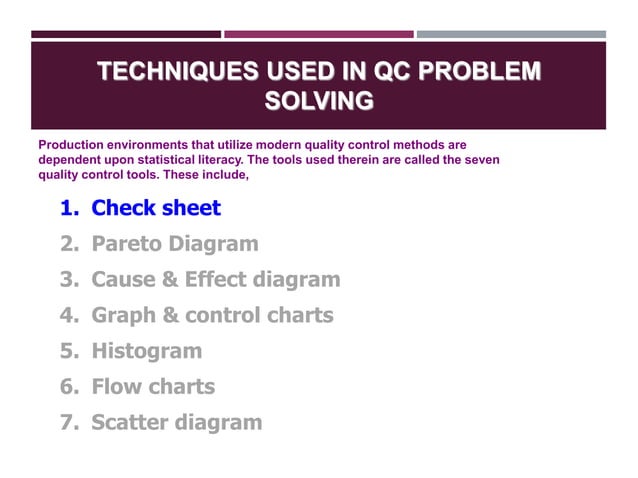7 QC Tools ppt for presentation for training purpose | PPT | Technology ...