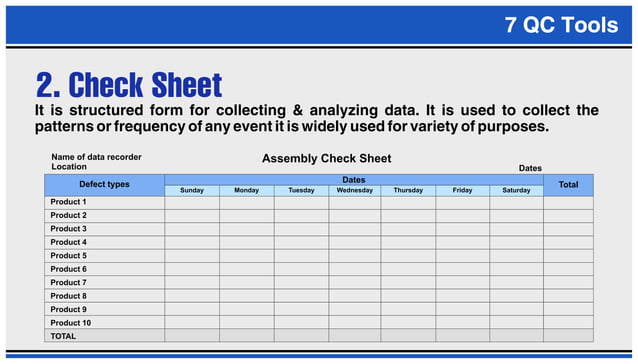7 QC TOOLS PRESENTATION PPT | PDF | Technology & Computing