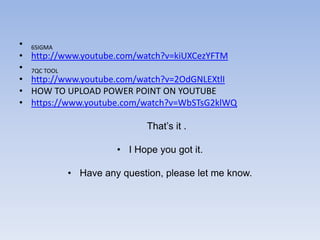 7 qc toools LEARN and KNOW how to BUILD IN EXCEL | PPTX